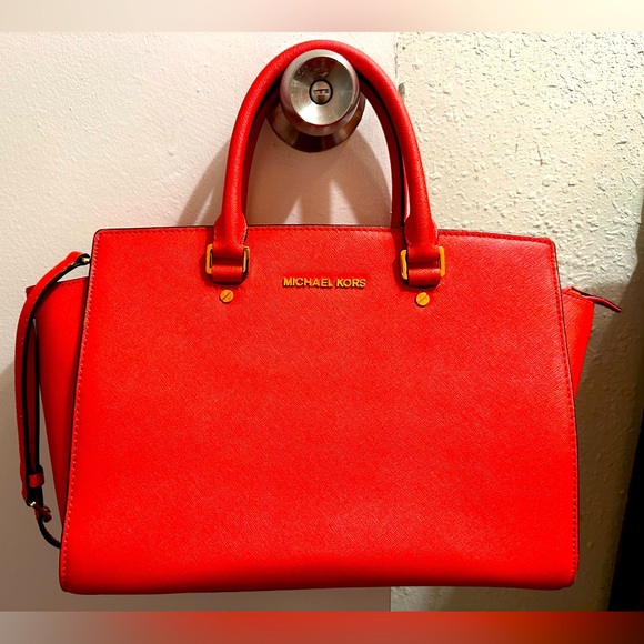 Bags | Red Michael Kors Handbag | Poshmark